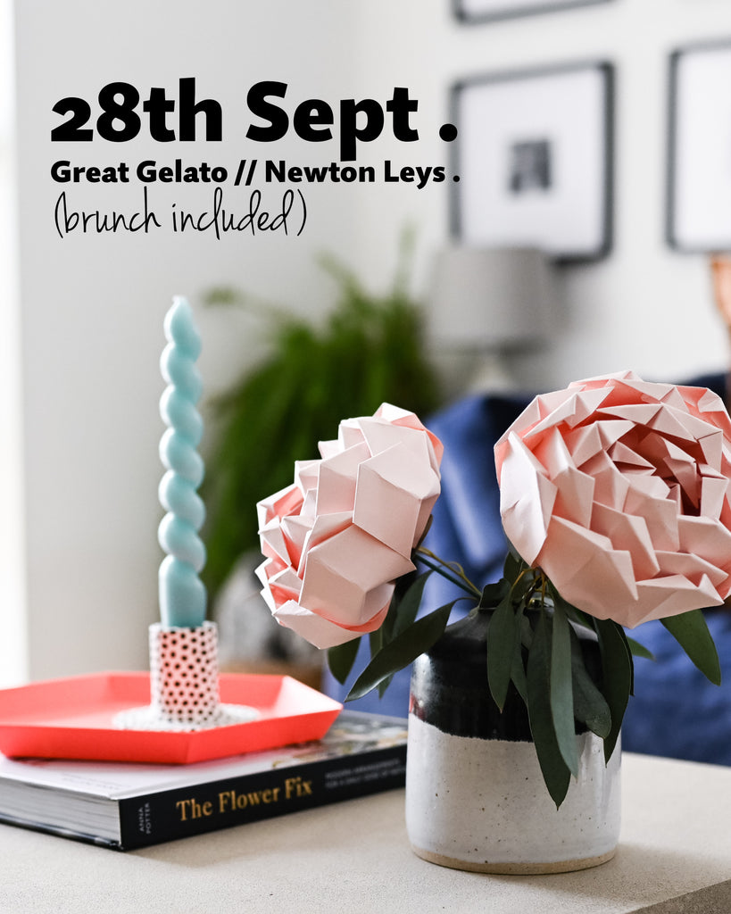 PEONIES WORKSHOP /// 28th SEPT 2024 /// GREAT GELATO – Origami Est