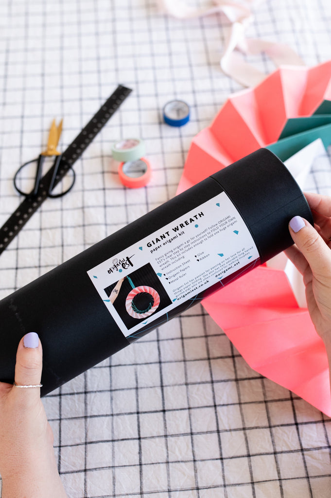 NEON YELLOW & LILAC ORIGAMI WREATH KIT – Origami Est