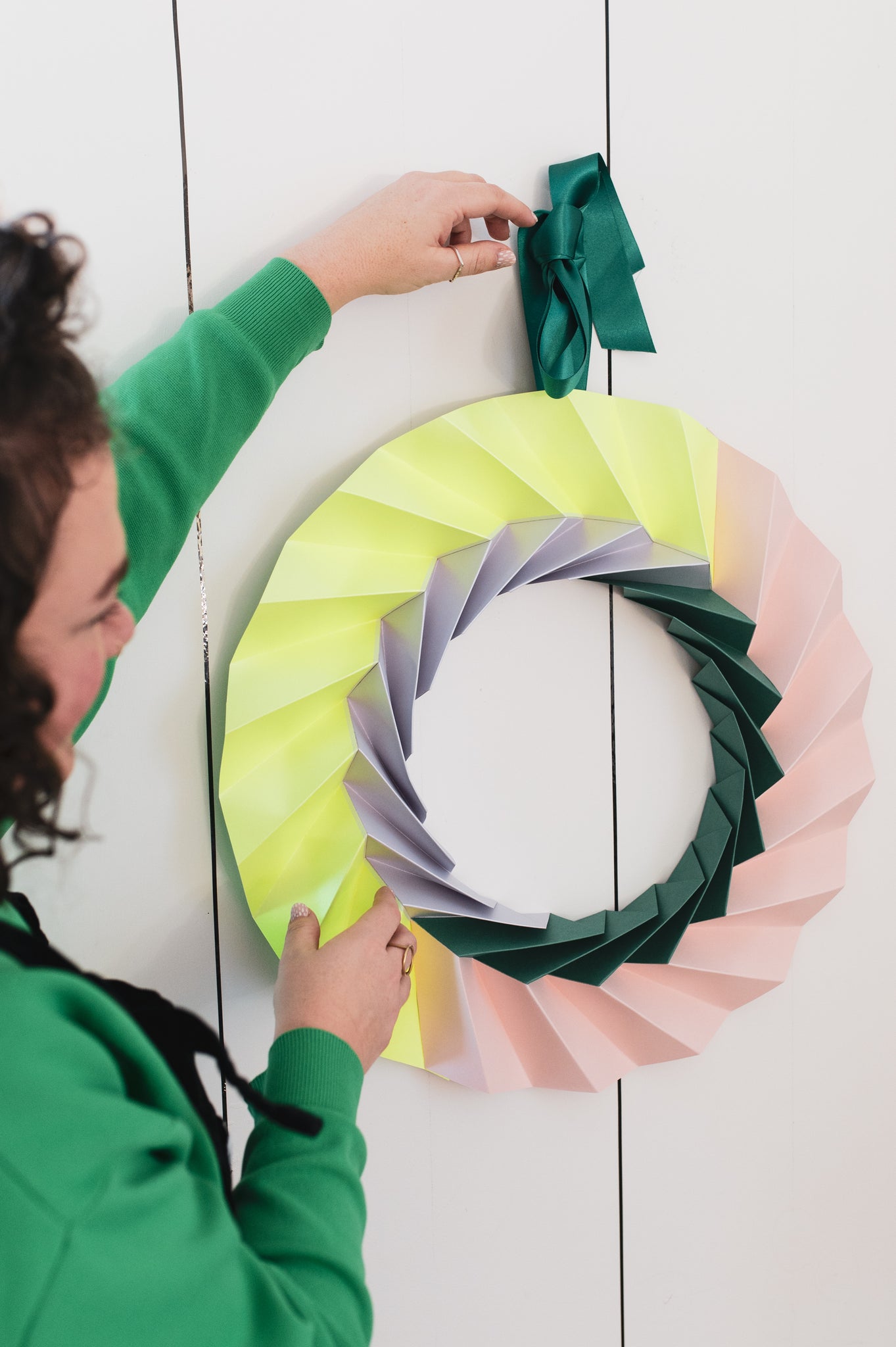 NEON YELLOW & LILAC ORIGAMI WREATH KIT – Origami Est